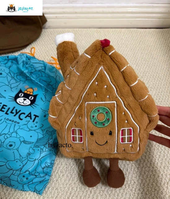 JELLYCAT AMUSEABLE GINGERBREAD House Plush Retired NWT Free Dust Bag ...