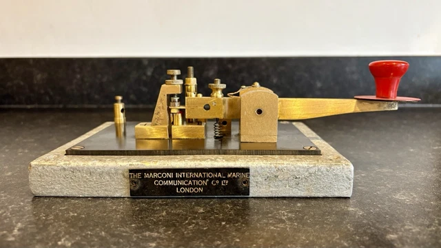 VINTAGE MARCONI INTERNATIONAL Marine Morse Code Key Telegraph Key Morse ...