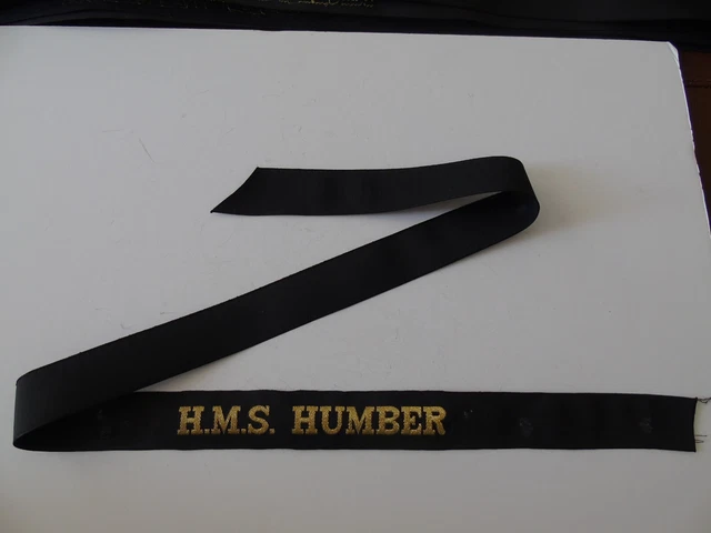 ROYAL NAVY CAP Tally - HMS HUMBER - River Class Minesweeper £2.99 ...