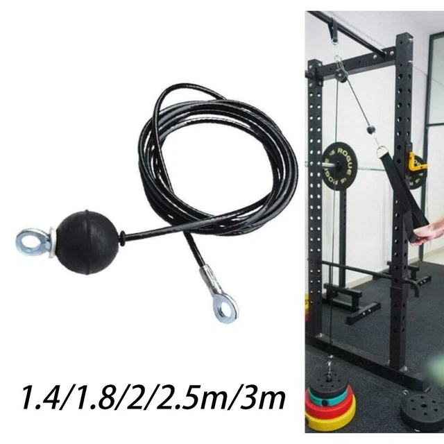 HEAVY DUTY STEEL Gym Wire Rope Kit Multi Gym Cable Pulley Fitness ...