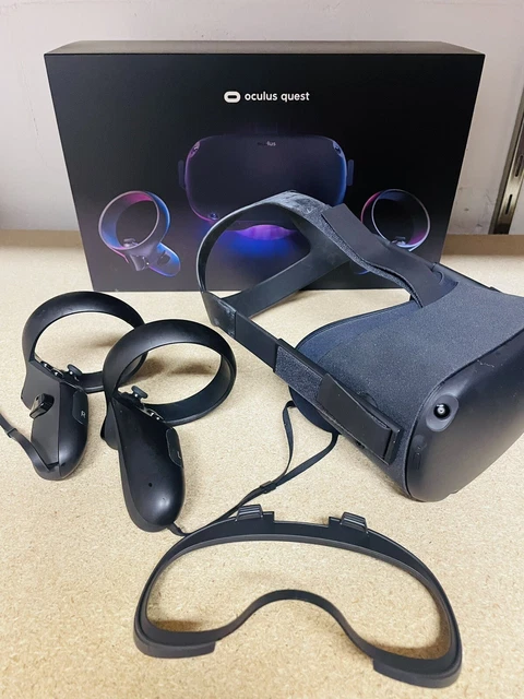 OCULUS QUEST 1 VR Headset Controllers 128GB All-In-One Gaming Black ...
