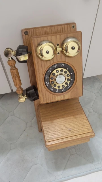 OAK WOOD WALL Phone Antique Vintage Reproduction £80.44 - PicClick UK