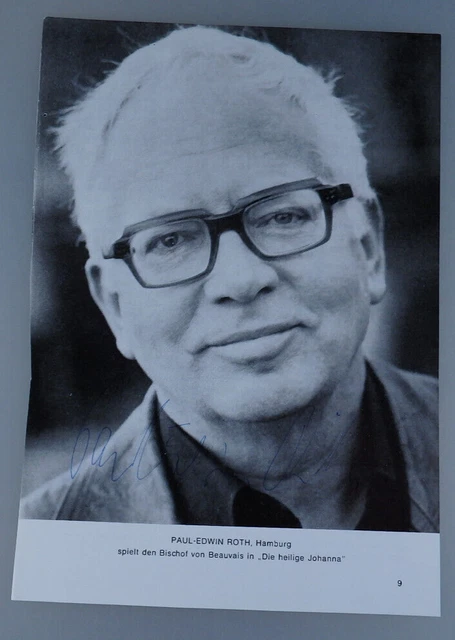 AUTOGRAMM PAUL-EDWIN ROTH deutscher Theater- und Film-Schauspieler 1978 ...