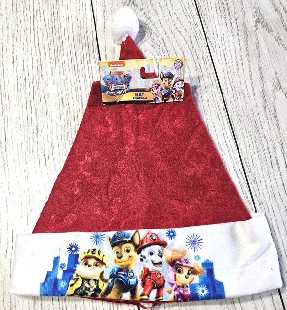 NEW RED SANTA Hat Paw Patrol Rubble Marshall Skye Chase with Pom Pom ...