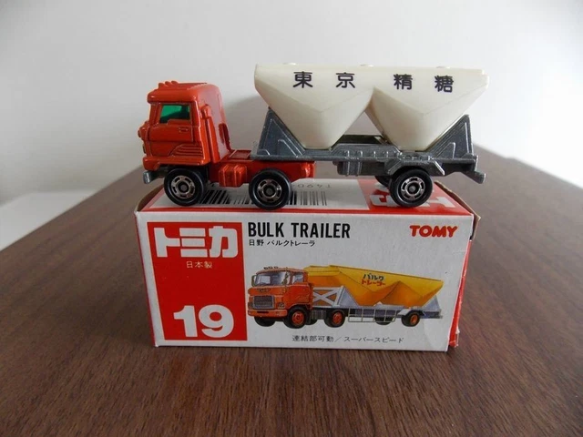 REMORQUE VRAC 515 Tomica 19 boîte rouge Japan Hino bon état, connexion ...