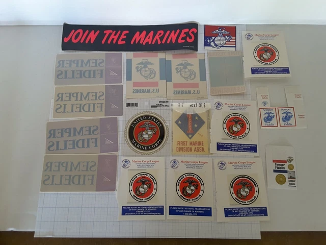 VINTAGE UNITED STATES Marine Corps USMC Decals Stickers £19.16 ...