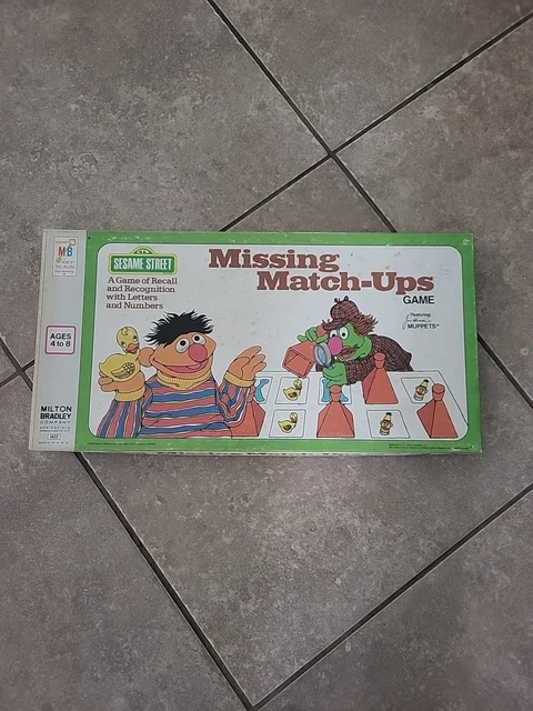 VINTAGE SESAME STREET Missing Match Ups Game By Milton Bradley Co 100% ...