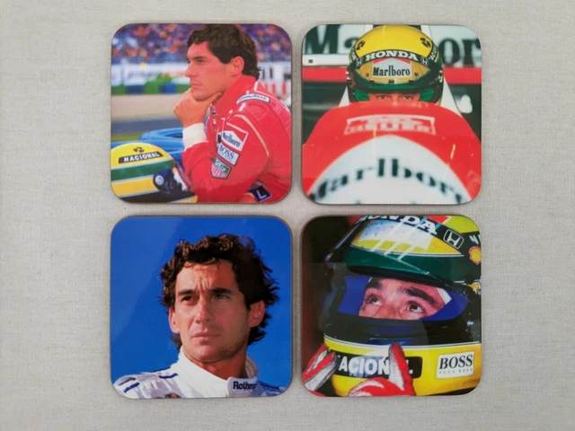 AYRTON SENNA F1 Formula One Legend 4 Piece Wooden Coaster Set Free ...