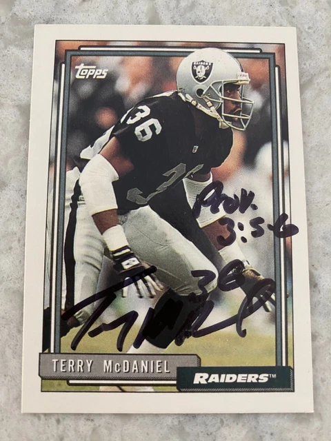 CARTE SIGNÉE TERRY McDaniel LOS ANGELES RAIDERS 1992 Topps EUR 6,59 ...