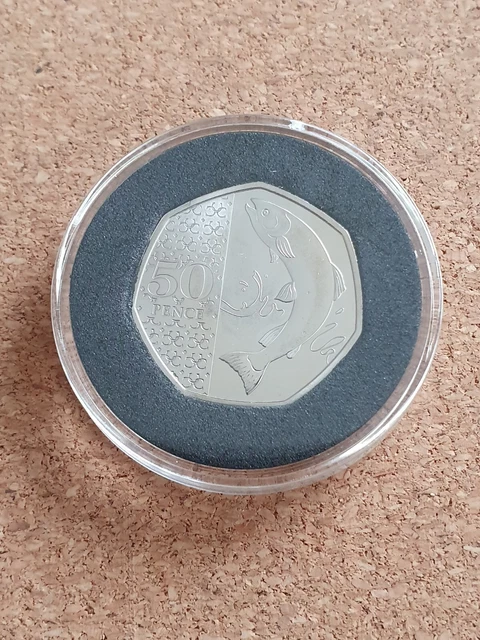 SALMON 50P COIN 2024 King Charles Atlantic Salmon 50p Coin Rare NO ...
