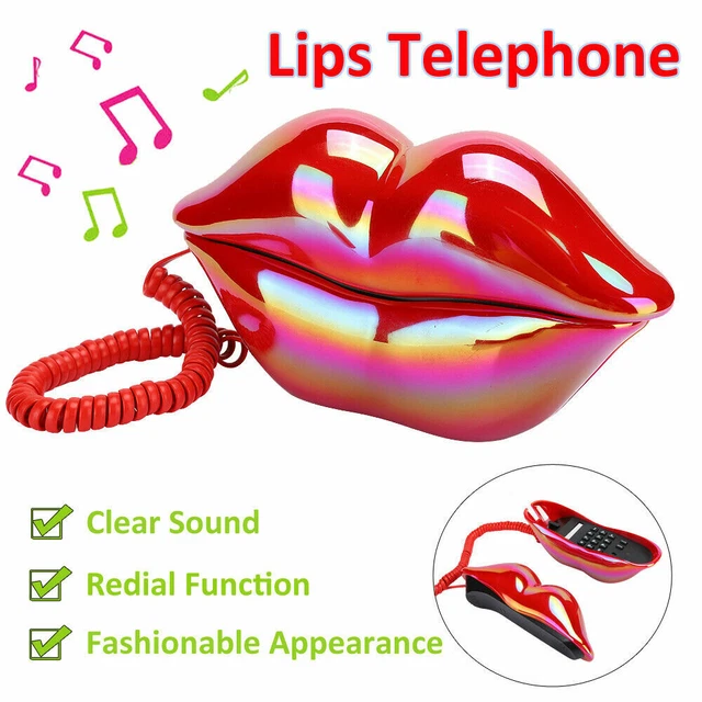 LIPS SHAPED DESKTOP Telephone Desk Corded Phone Landline for Home ...