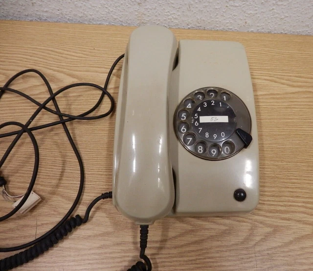70ER JAHRE POST Telefon grau Wählscheiben AS4 Stecker 70s Vintage EUR ...