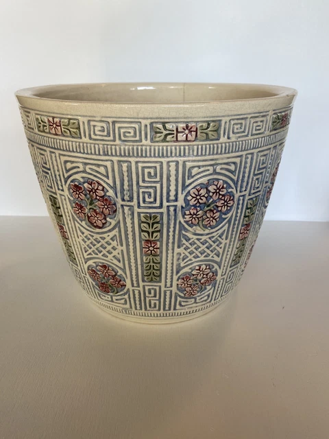 ANTIQUE WELLER POTTERY Jardiniere Weller Zona Planter Sgraffito Pink ...