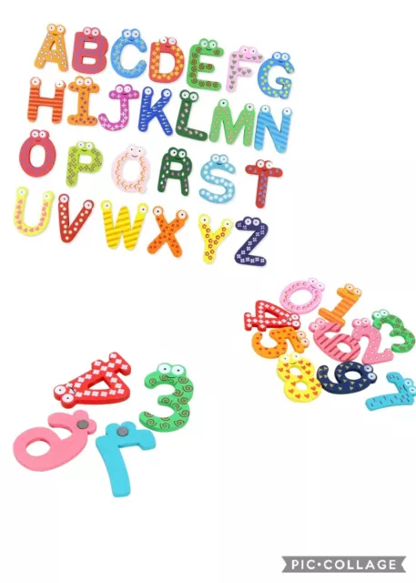 26 LETTERS KIDS Wooden Alphabet Fridge Magnet Child Educational Toy £2. ...