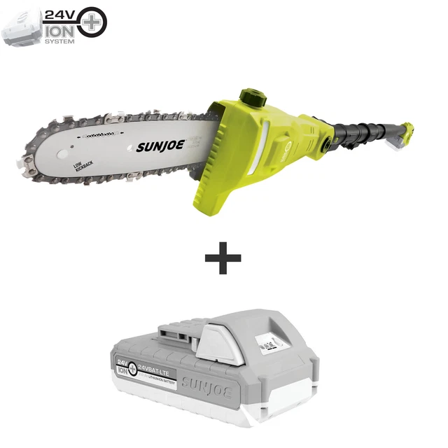 SUN JOE 24V-PS8CMAX-LTE 24-Volt IONMAX Cordless Pole Chainsaw Kit | 8 ...