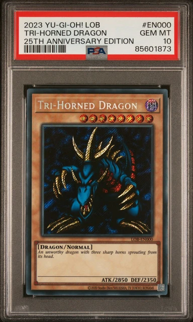 YU-GI-OH! TRI-HORNED DRAGON LOB-EN000 25th Anniversary Secret PSA 10 Gem Mint EUR 79,99 ...