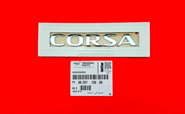 ORIGINAL OPEL EMBLEM Logo "CORSA Silber Heckklappe Corsa F - 9829773080 ...