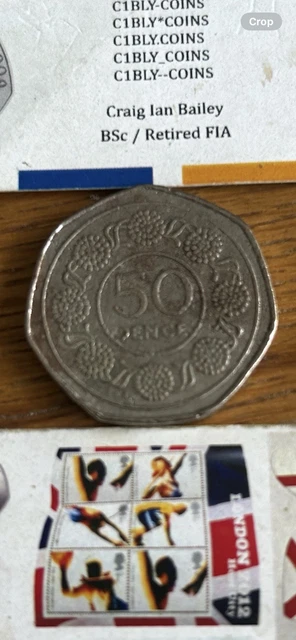 OLD STYLE GIBRALTAR CANDY TUFT FLOWERS 1988 50p COIN CIRCULATED ...