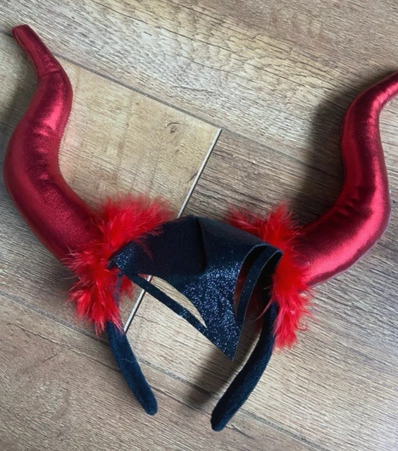 RED DEVIL FANTASY Horns Halloween Cosplay Fancy Dress Accessory £11.72 ...