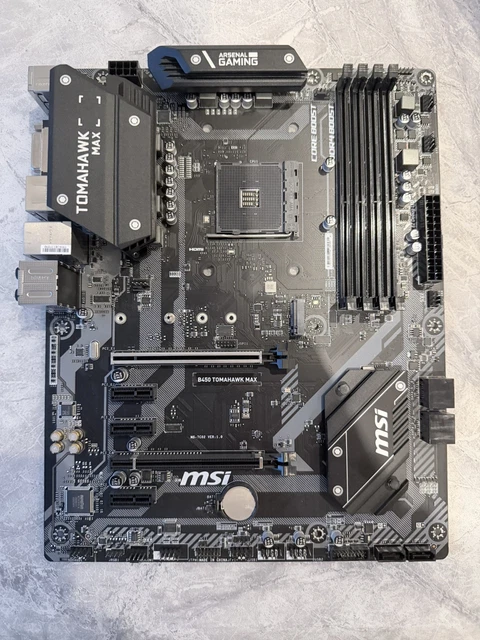 MSI B450 TOMAHAWK MAX AMD AM4 Motherboard (Read description) Parts Only ...