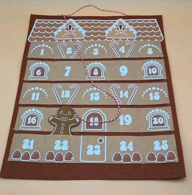 GINGERBREAD MAN GINGERBREAD House Advent Calendar Felt EUC £11.70 ...