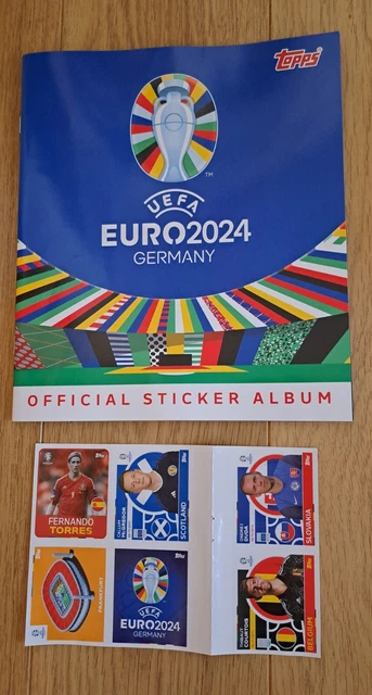 TOPPS UEFA EURO 2024 Germany Official Sticker Album & 12 Stickers £1.49 ...