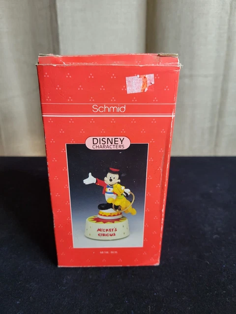 DISNEY SCHMID MICKEY Mouse Circus Pluto Hand Painted Motion Music Box ...
