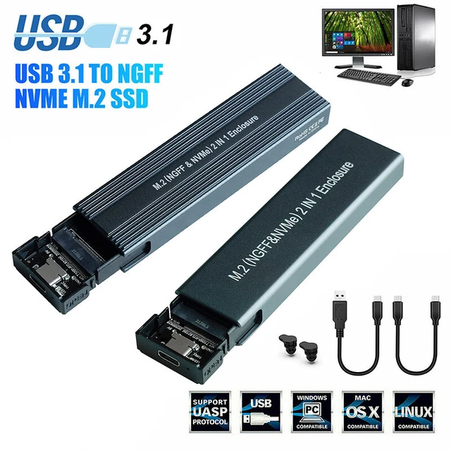 SSD M2 NVME Case Dual Protocol M.2 NVME PCIe NGFF SATA M2 SSD Adapter Case WF $32.17 - PicClick AU