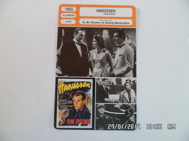 CARTE FICHE CINEMA 1955 HANUSSEN O.W.Fischer Liselotte Pulver Marie ...