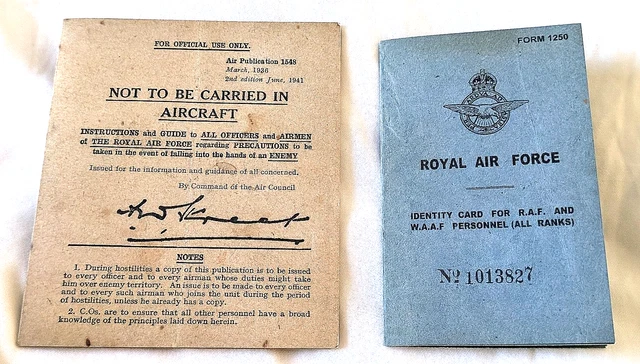 2 RAF CARDS ID World War 2 Royal Air Force Signed Military Blue Veteran ...