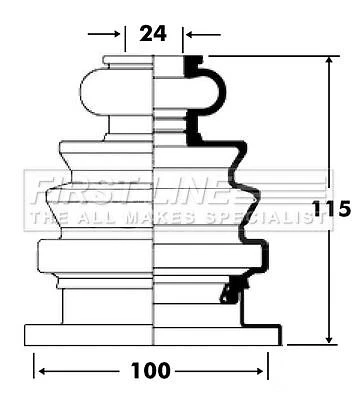FIRST LINE FRONT Inner CV Boot Kit for Audi A4 Quattro AFB/AKN 2.5 (03/ ...
