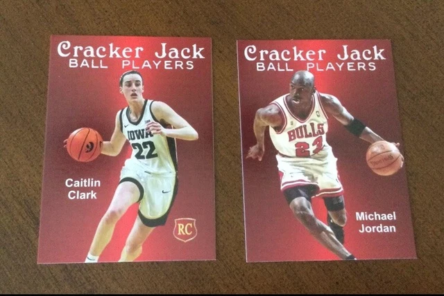 CARTE RECRUE CAITLIN Clark Michael Jordan Cracker Jack Iowa Hawkeyes WNBA #1 EUR 8,29 - PicClick FR