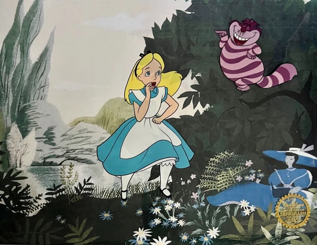 DISNEY ALICE IN WONDERLAND Cheshire Cat Sericel Animation Art Serigraph ...