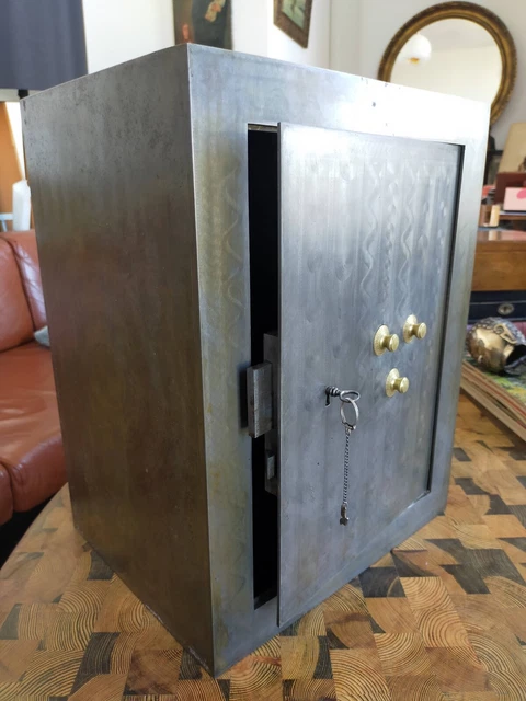 ANTIQUE STEEL SAFE Key & Code 45x35cm 25kg £1,028.30 - PicClick UK