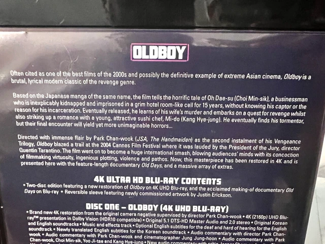 OLDBOY (4K ULTRA HD Blu Ray 2003) Park Chan Wook Arrow Video (IMPORT) $38.58 - PicClick CA