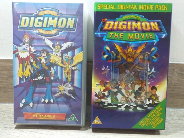 TWO VINTAGE DIGIMON VHS Videos Movie with CD Rom and Season 2 £11.99 ...