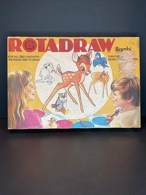 VINTAGE DISNEY BAMBI 1969 - Rotadraw Educational Set - Sealed Contents ...