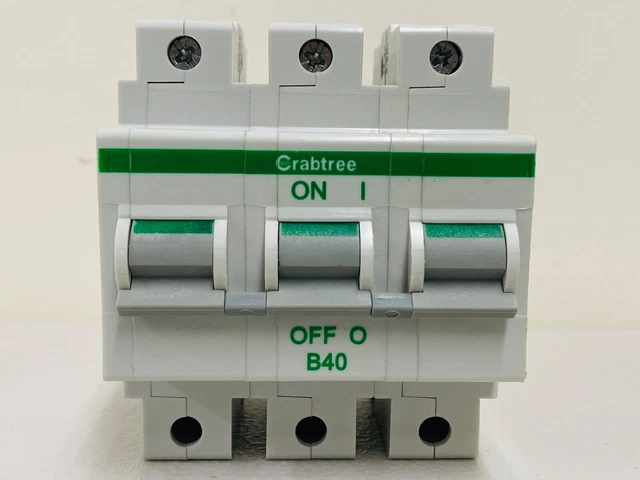 CRABTREE POLESTAR 40A Type B Triple Pole Circuit Breaker 40 Amp MCB ~ 63B/40 £89.94 - PicClick UK