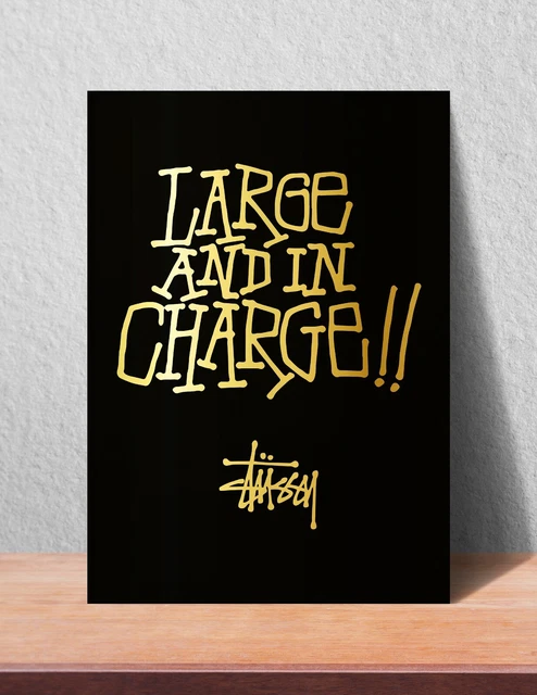 LARGE RARE STUSSY Shop Display Sign **Printed On Thick Gold Mirrored ...
