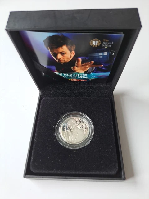 ROYAL MINT SILVER Proof Doctor Who David Tennant Medal Coin £74.99 ...