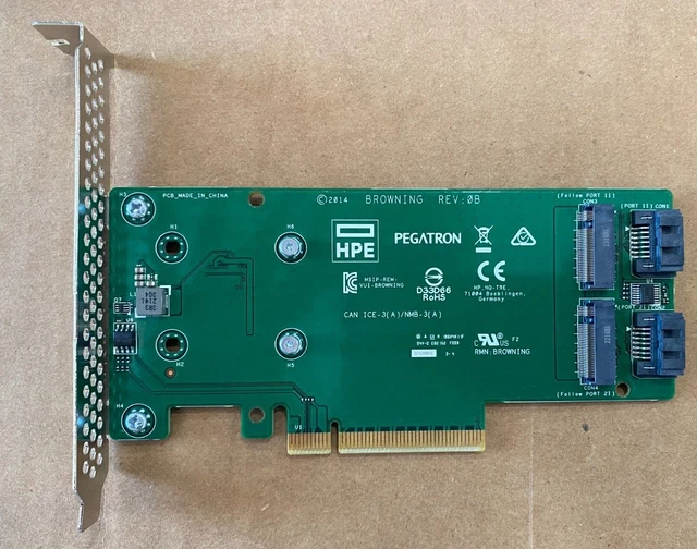 NEW HPE 759505-001 SATA M.2 Dual Drive PCIe Riser Card 6Gbps 759238-001 ...