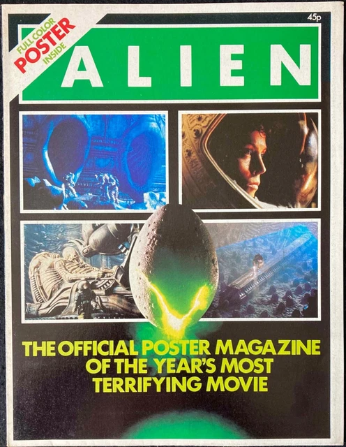 ALIEN OFFICIAL MOVIE Poster Magazine Ridley Scott Sigourney Weaver 1979 ...