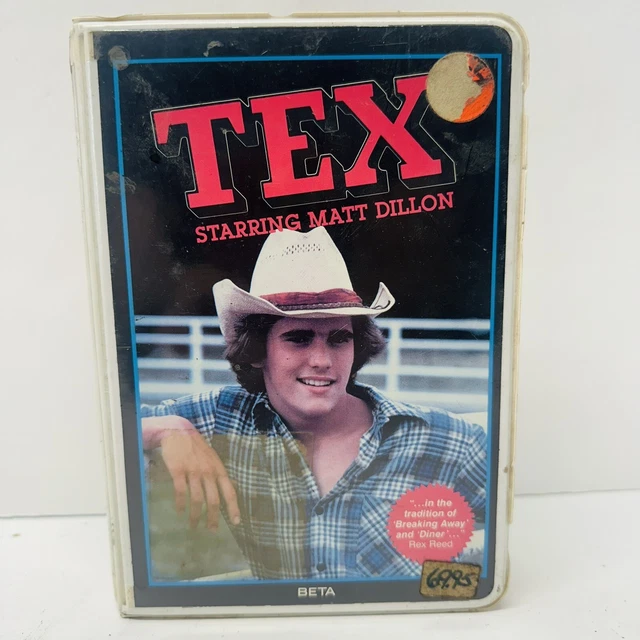 TEX. BETA (NOT VHS) Rare Matt Dillon Betamax Tape Walt Disney Home ...
