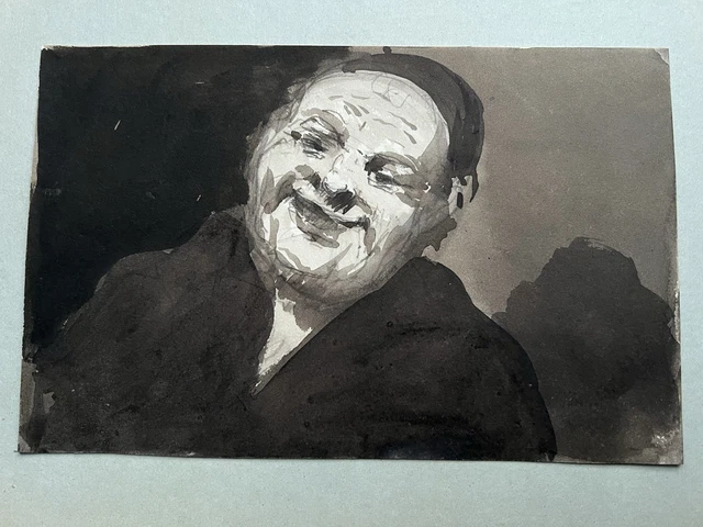 RARE DESSIN ANCIEN Caricature signé VG ? Style Daumier Drawing Old EUR ...