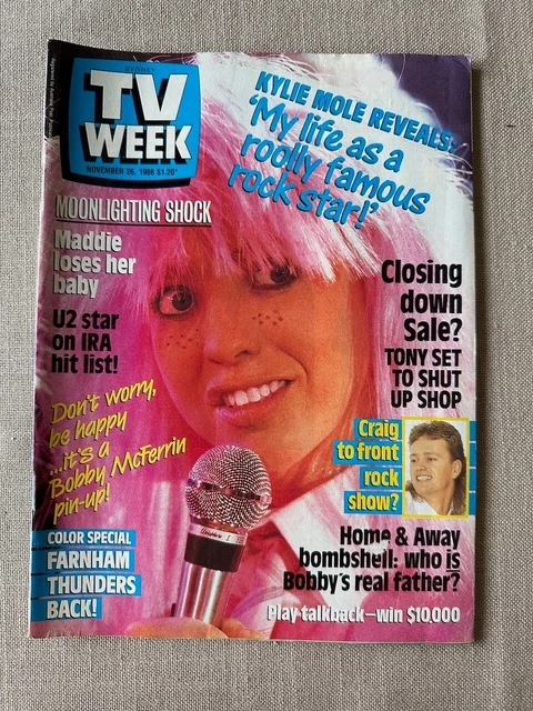VINTAGE TELEVISION - "Australian TV Week" Nov 1988 Bono U2 Bobby ...