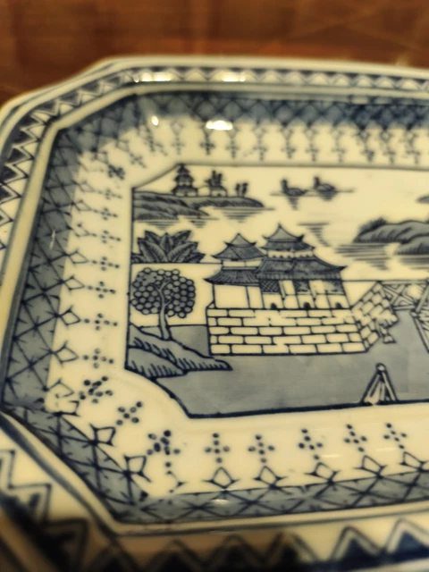 ANTIQUE BLUE & White Chinoiserie Serving Tray | Victorian English £16. ...