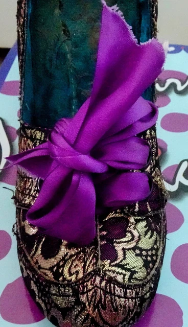 IRREGULAR CHOICE TOODLE Loo Sumptuous Purple & Gold Heels Size 3 £15.00 ...