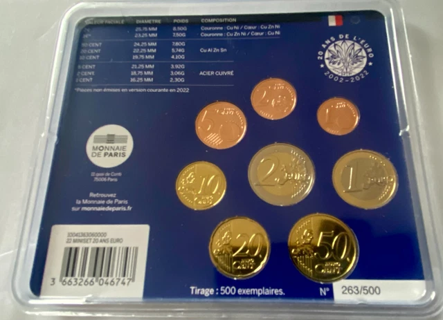 FRANCE SÉRIE EURO - Mini set - 20 ans de l'Euro 2022 / Rare 👉 500 ...