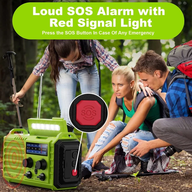 SOLAR HAND CRANK Radio, 5-Way Powered AM/FM/SW Emergency Radio for ...