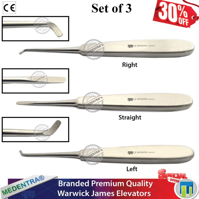 WARWICK JAMES ELEVATOR Kit Surgical Root Elevators Tooth Extraction ...